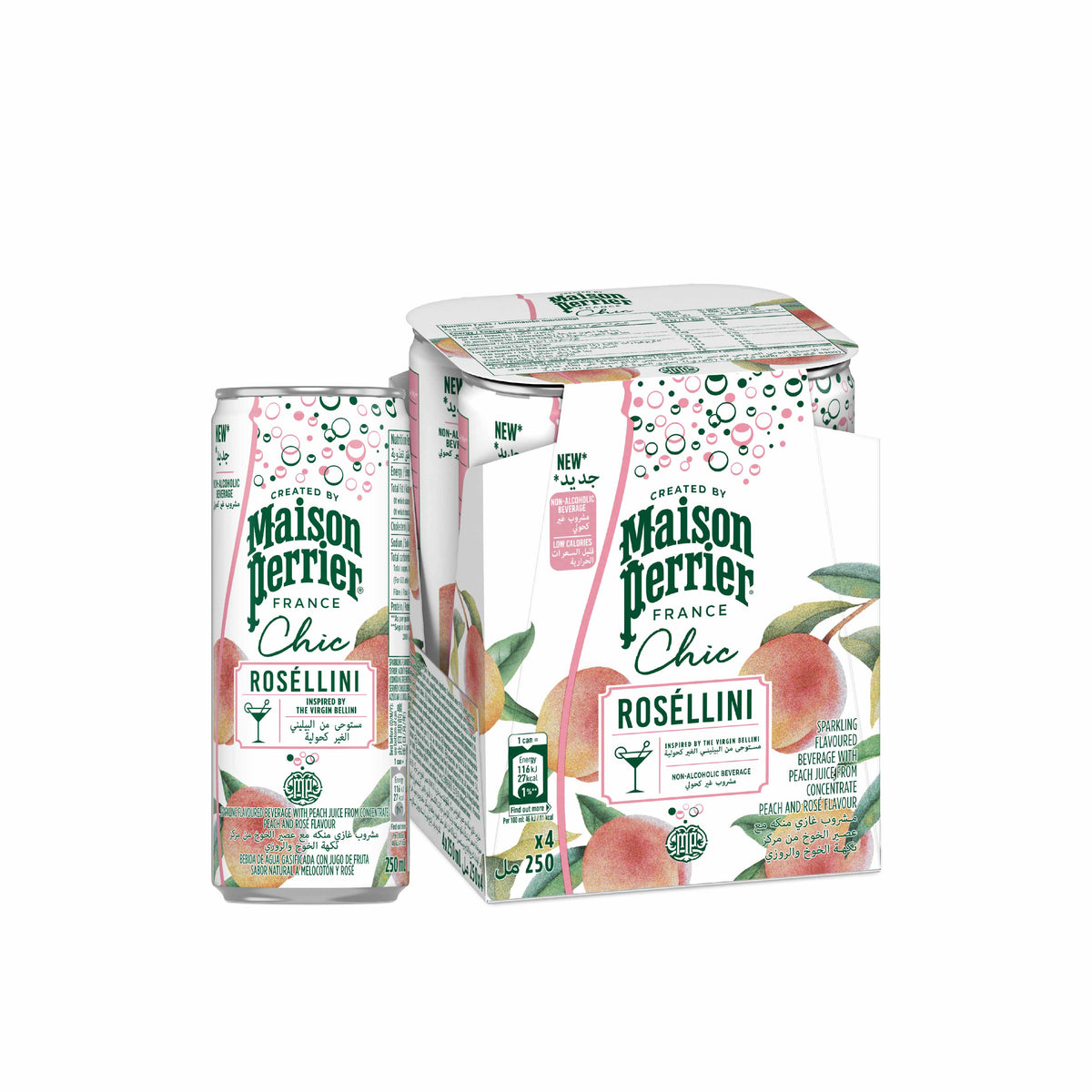 MAISON PERRIER CHIC Rosellini Can - Sparkling low sugar mocktail non-alcoholic beverage from ...